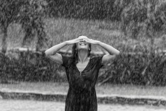 Creative RAIN photoshoot results in black and white photos.