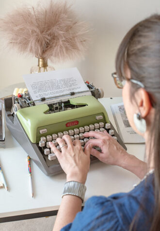 Case study prop styling for Typewriter Treasures photoshoot.